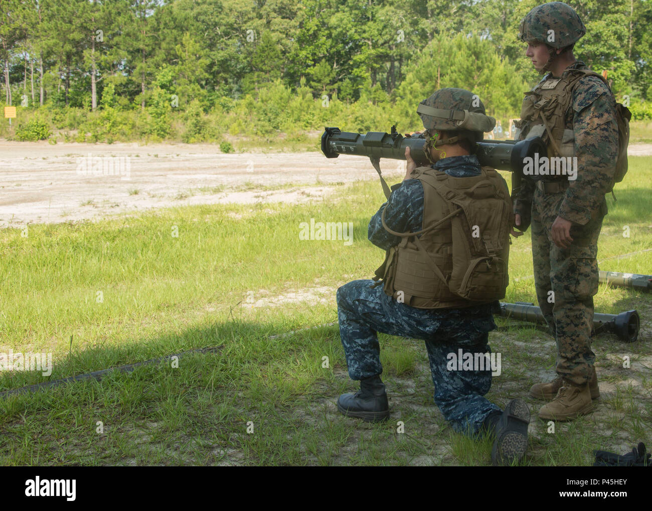 U.S. Marine Corps Lance Cpl. Braxton Rossi (right), 81mm mortar ...