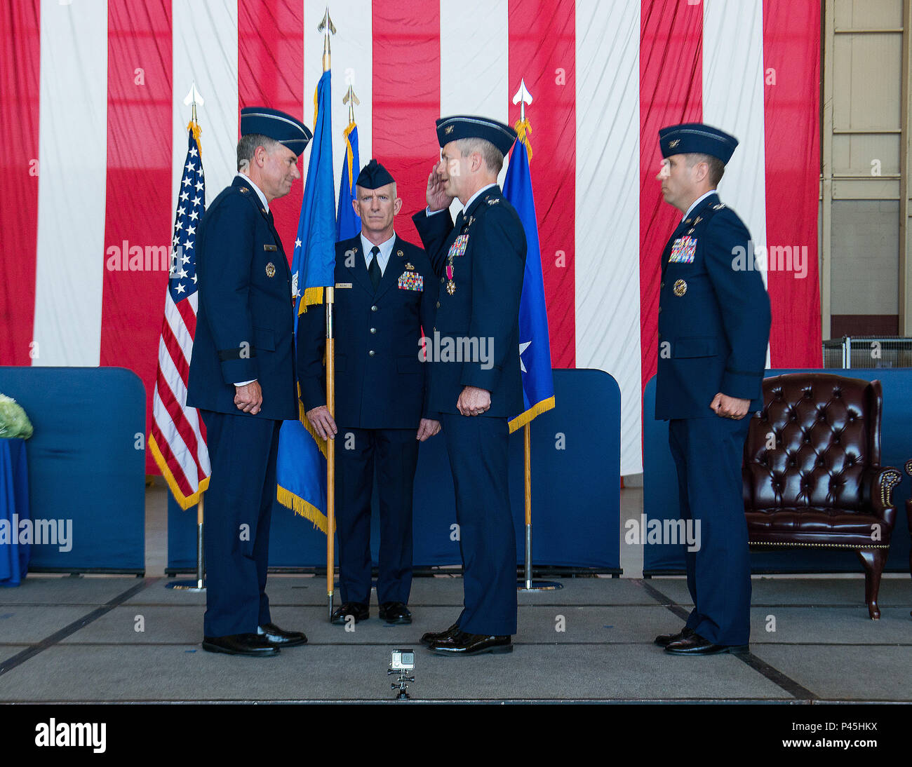 U.S. Air Force Col. Joel Jackson, outgoing Commander, 60th Air Mobility ...