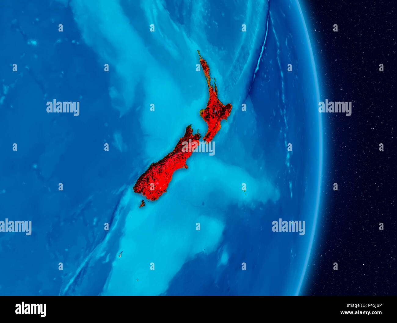 Satellite view new zealand image hi-res stock photography and images ...