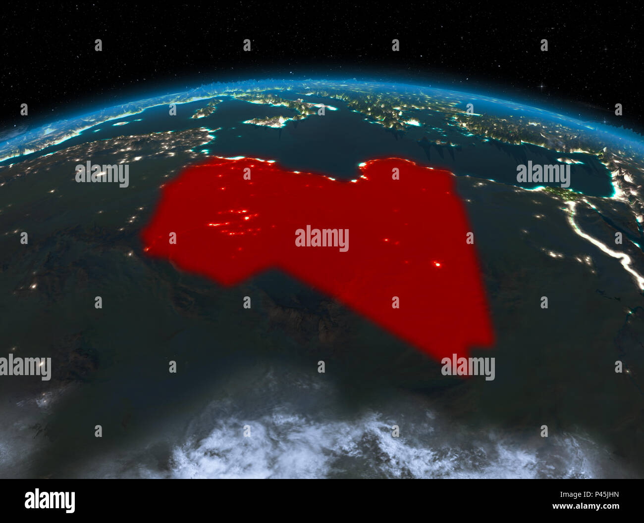 Highlighted satellite image of libya hi-res stock photography and ...