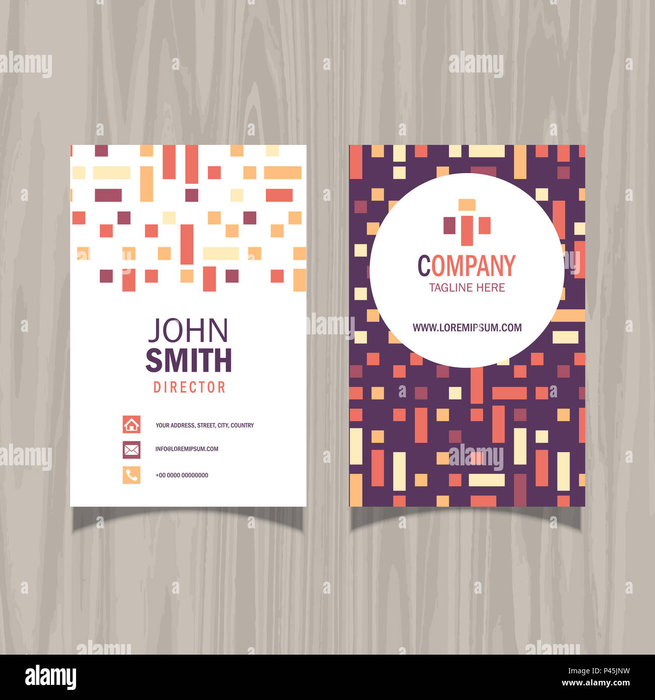 Modern business card template with pattern design Stock Photo - Alamy