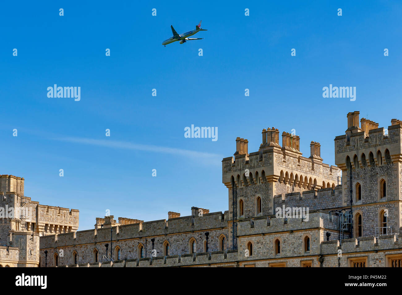 Windsor castle with airplane hi-res stock photography and images - Alamy