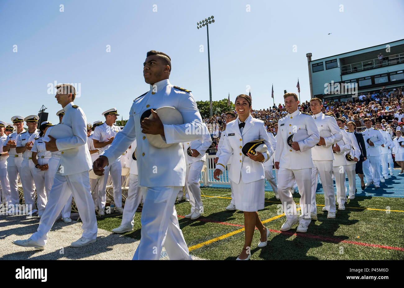 The 2016 graduating class of Kings Pointers walk onto the field at the ...