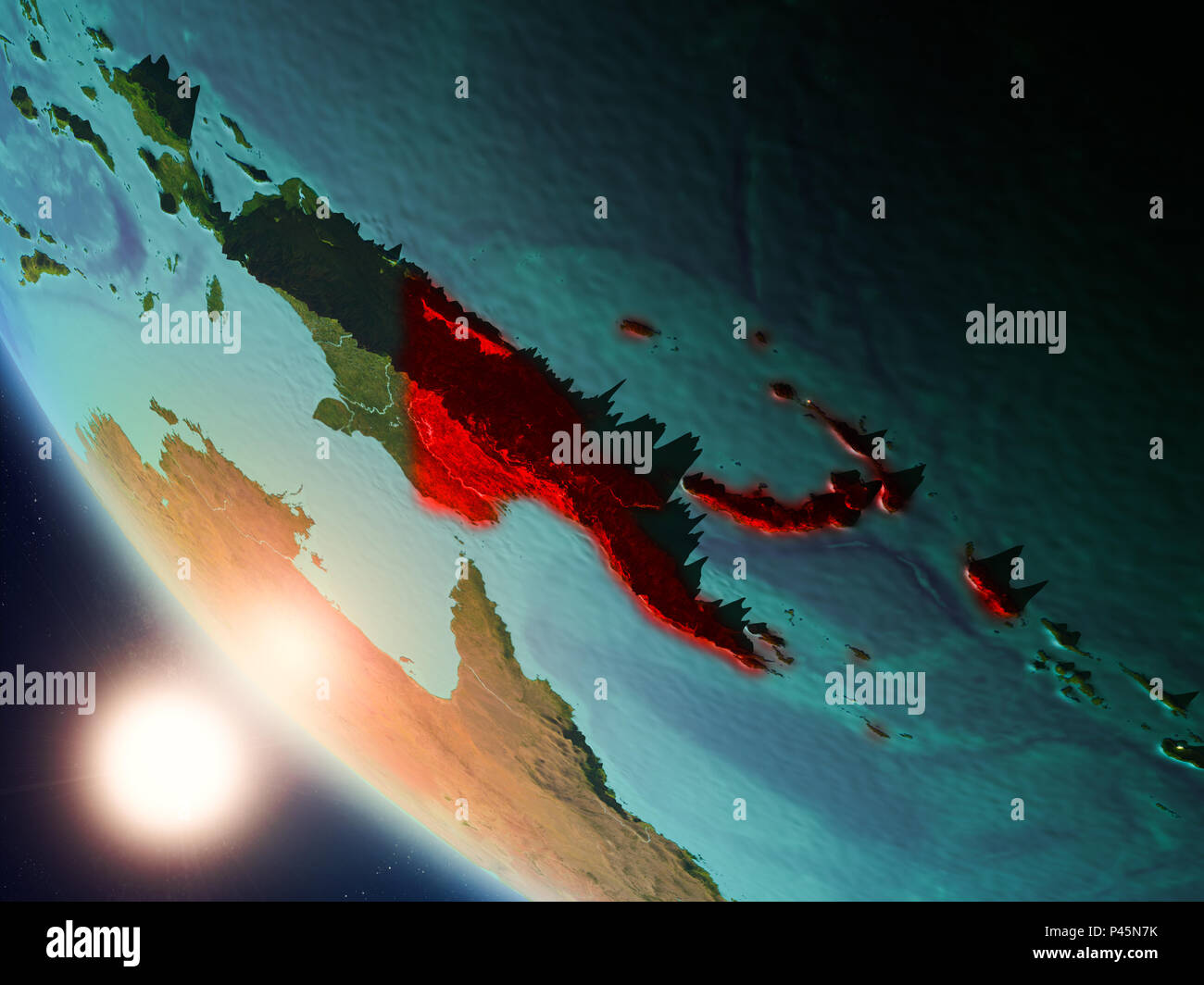 Satellite view papua new guinea country hi-res stock photography and ...