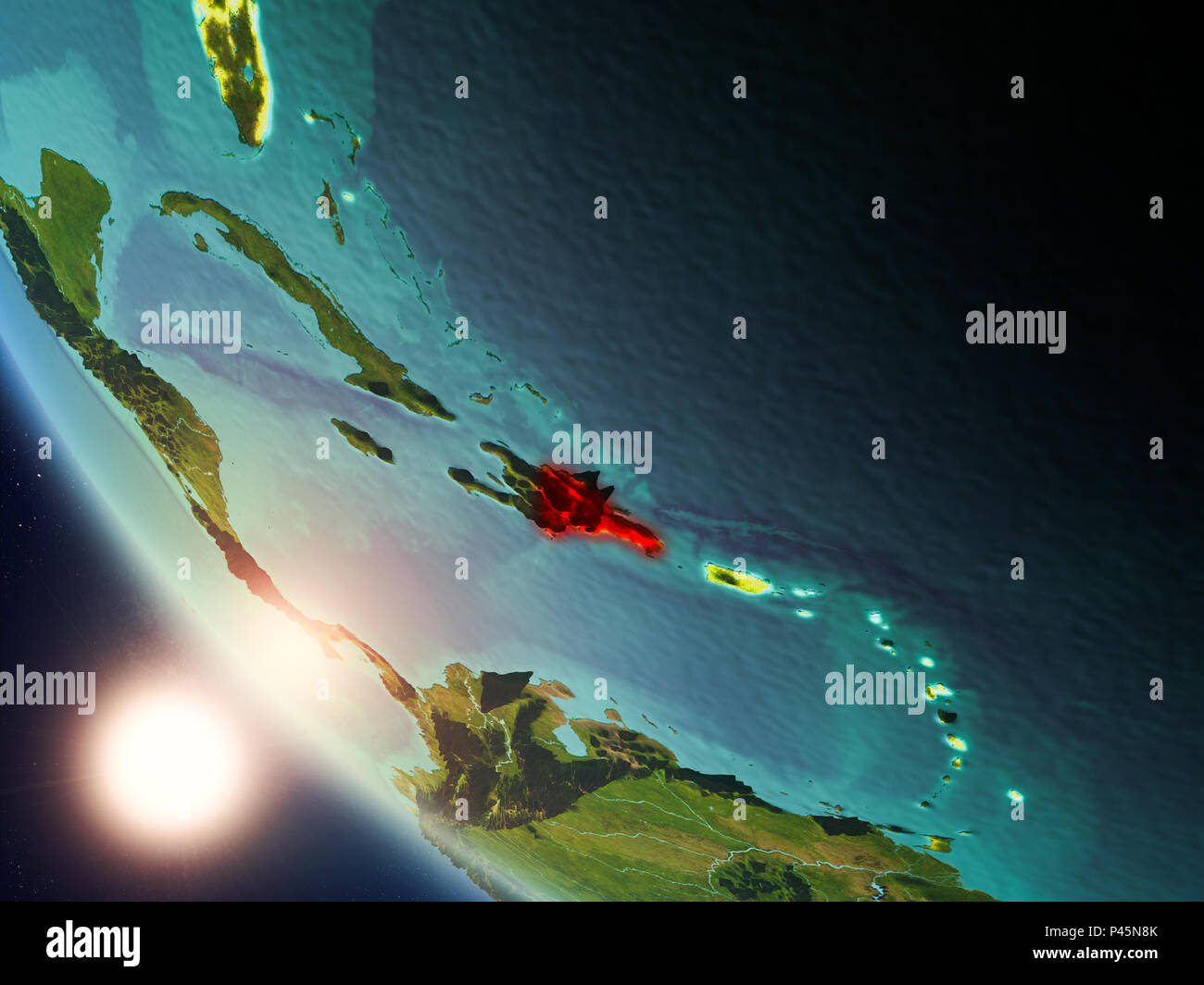 Dominican republic 3d satellite map hi-res stock photography and images ...