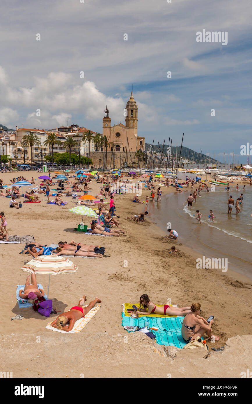 Sitges beach tourism hi-res stock photography and images - Alamy