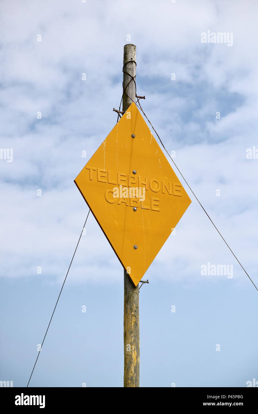 Cable telephone sign hi-res stock photography and images - Alamy