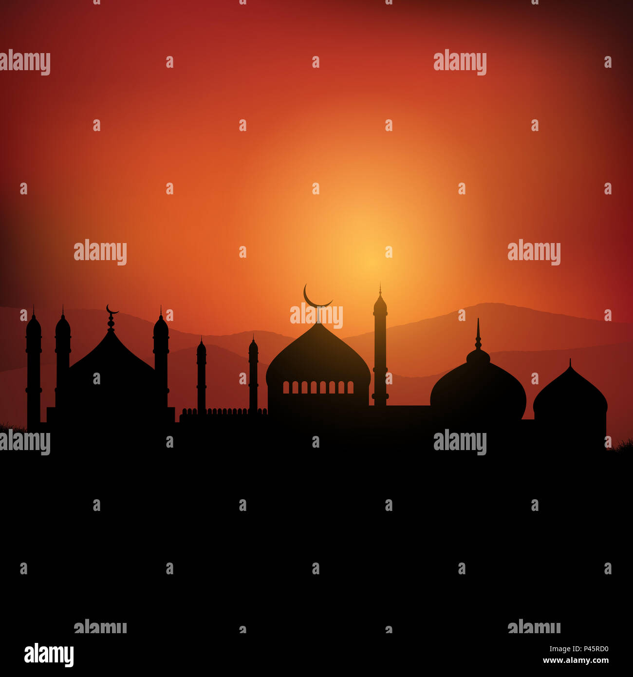 Ramadan landscape background at sunset Stock Photo - Alamy