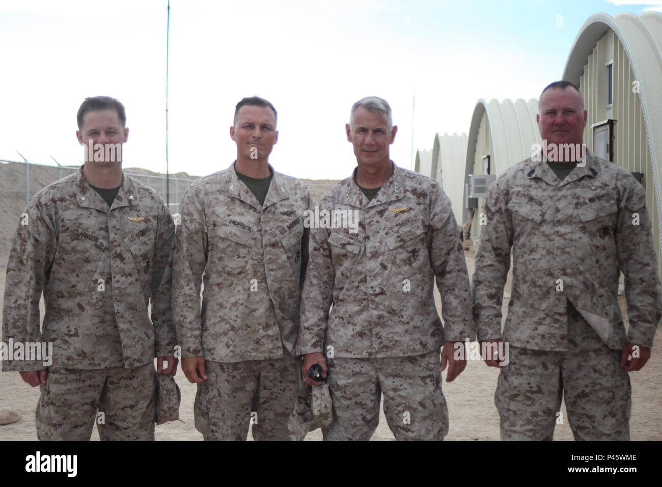 TWENTYNINE PALMS, Calif. – (Left to right) Lt. Col. Thomas B. Clarkson ...