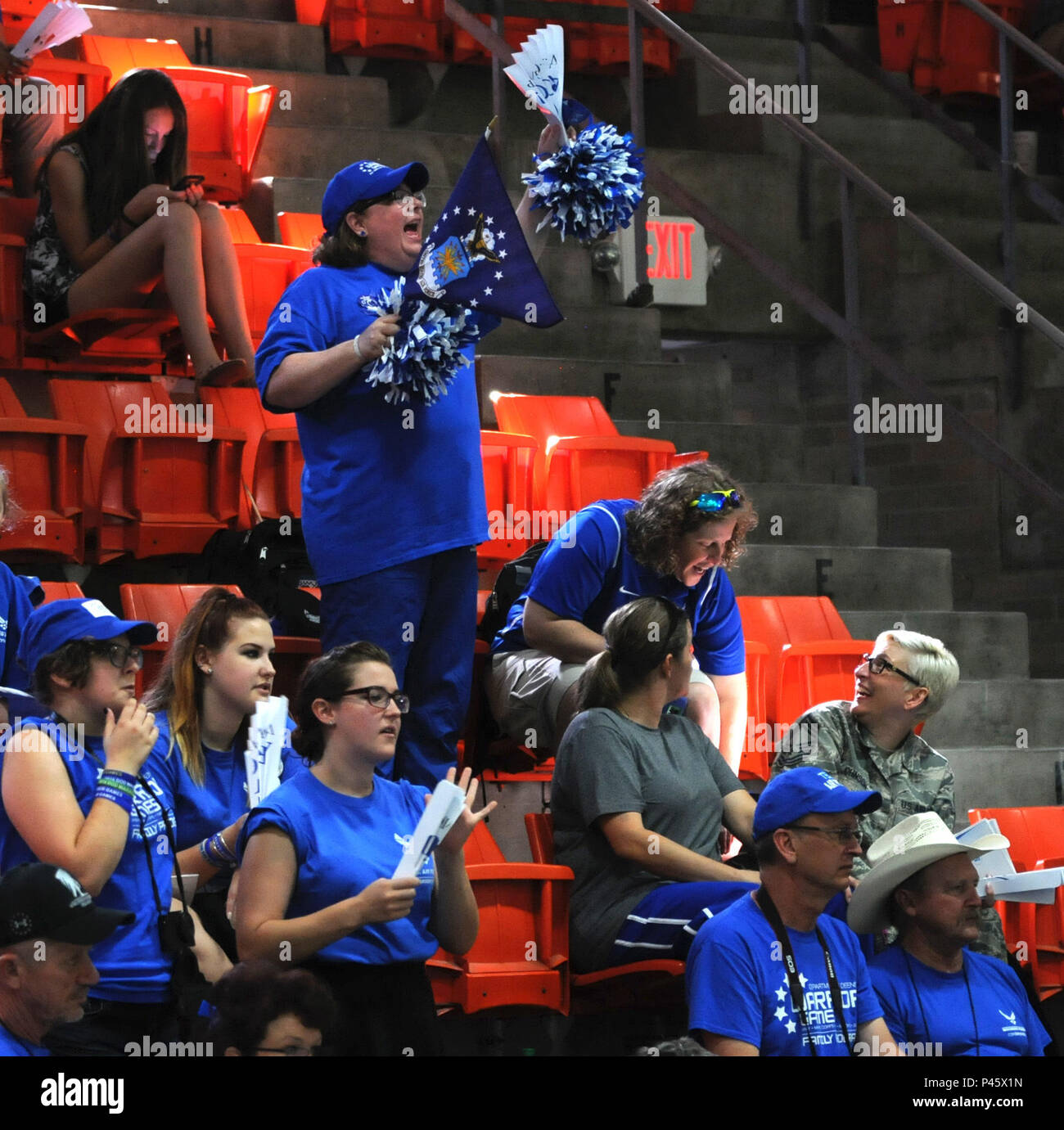 Exuberant supporters of Team Air Force cheer on their athletes during ...