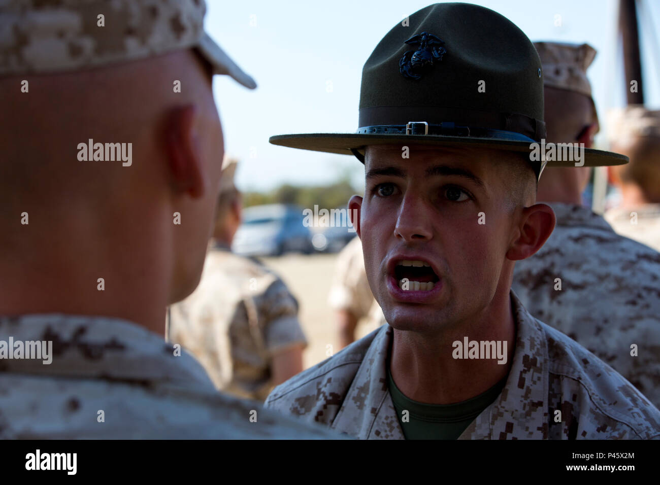U.S. Marine Corps Sgt. Roger T. Moore, a drill instructor with Company ...
