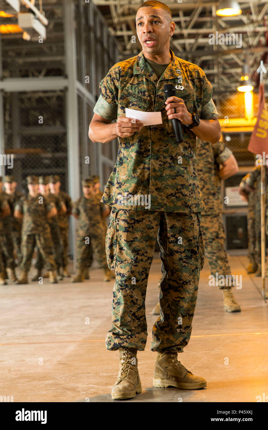 U.S. Marine Corps Capt. Roderick Singleton Jr., outbound Combat ...