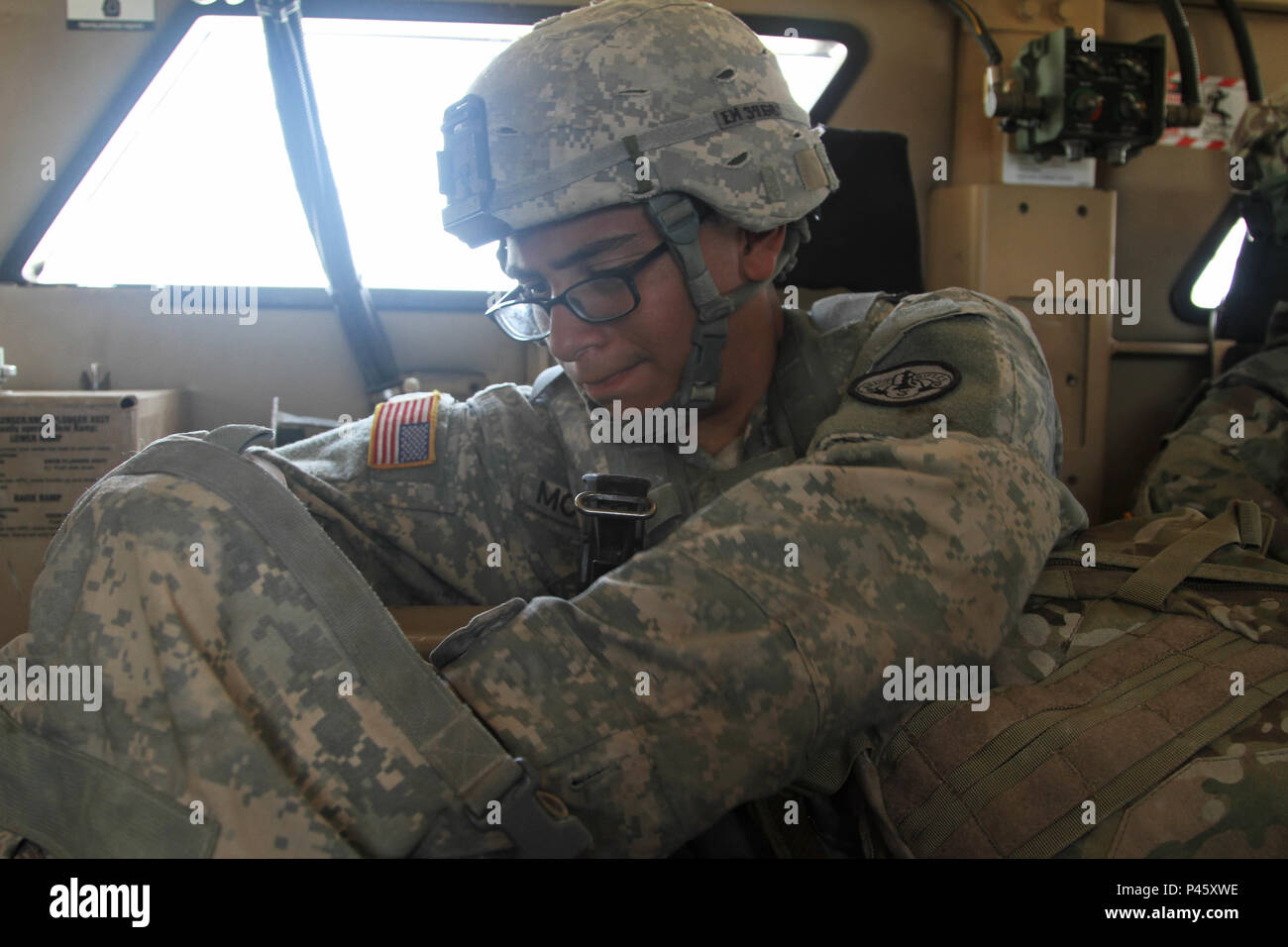 Pfc. Anthony Montano, a combat medic with Fox Troop, 2nd Squadron Sabre ...