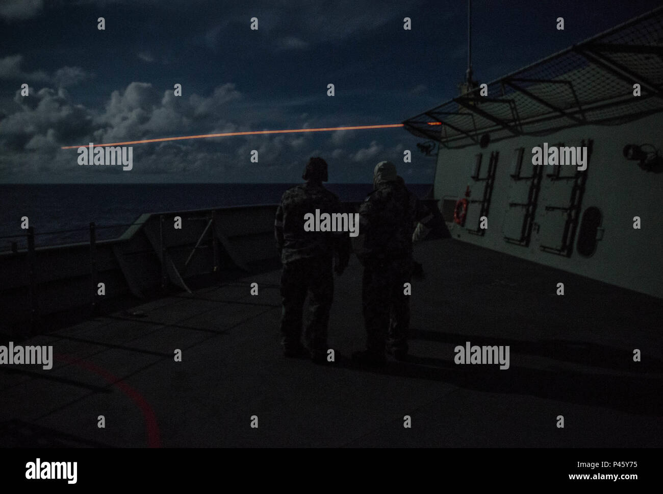 Boatswains Mates on board HMAS Canberra conduct a 50 calibre machine ...