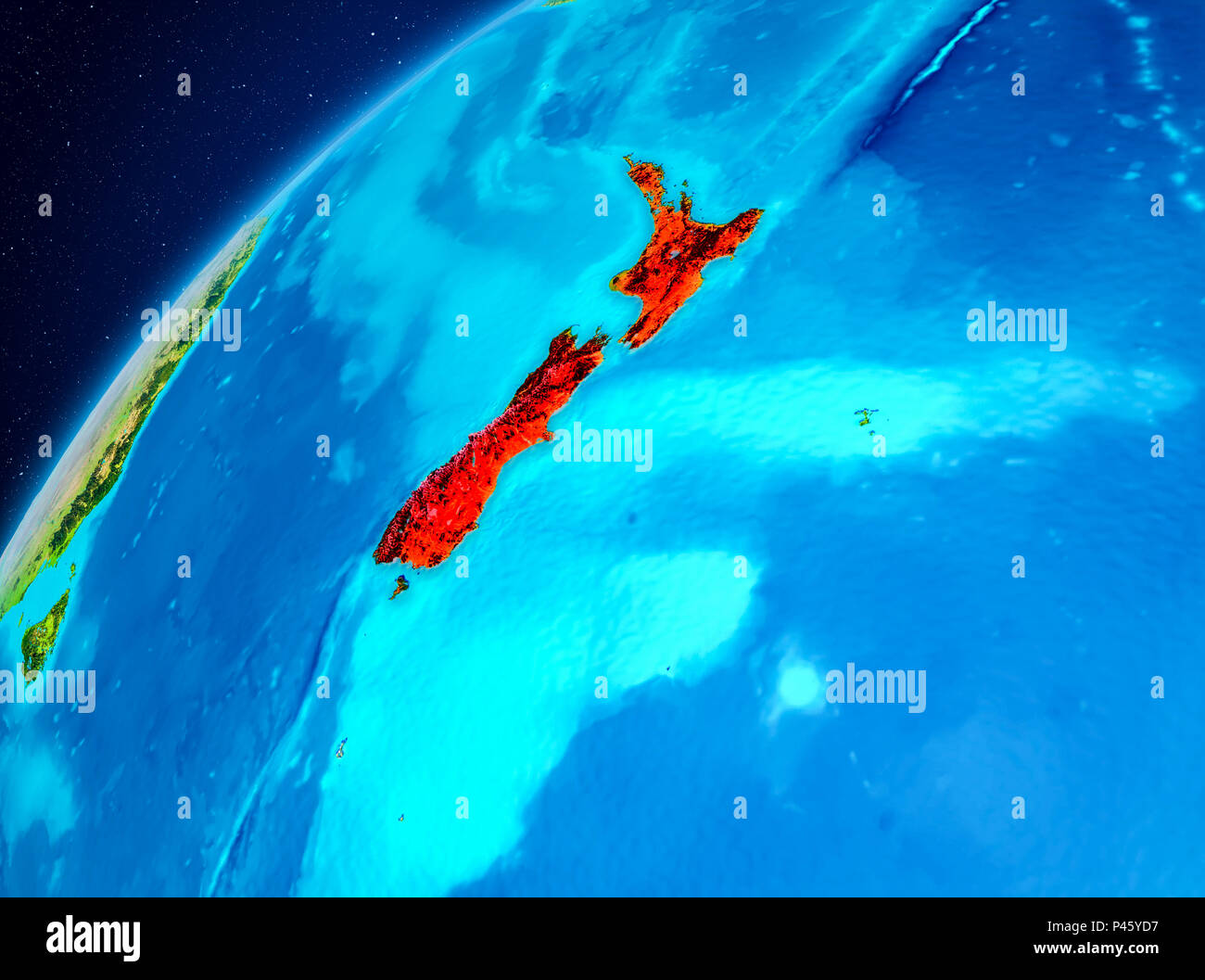 Satellite view new zealand image hi-res stock photography and images ...