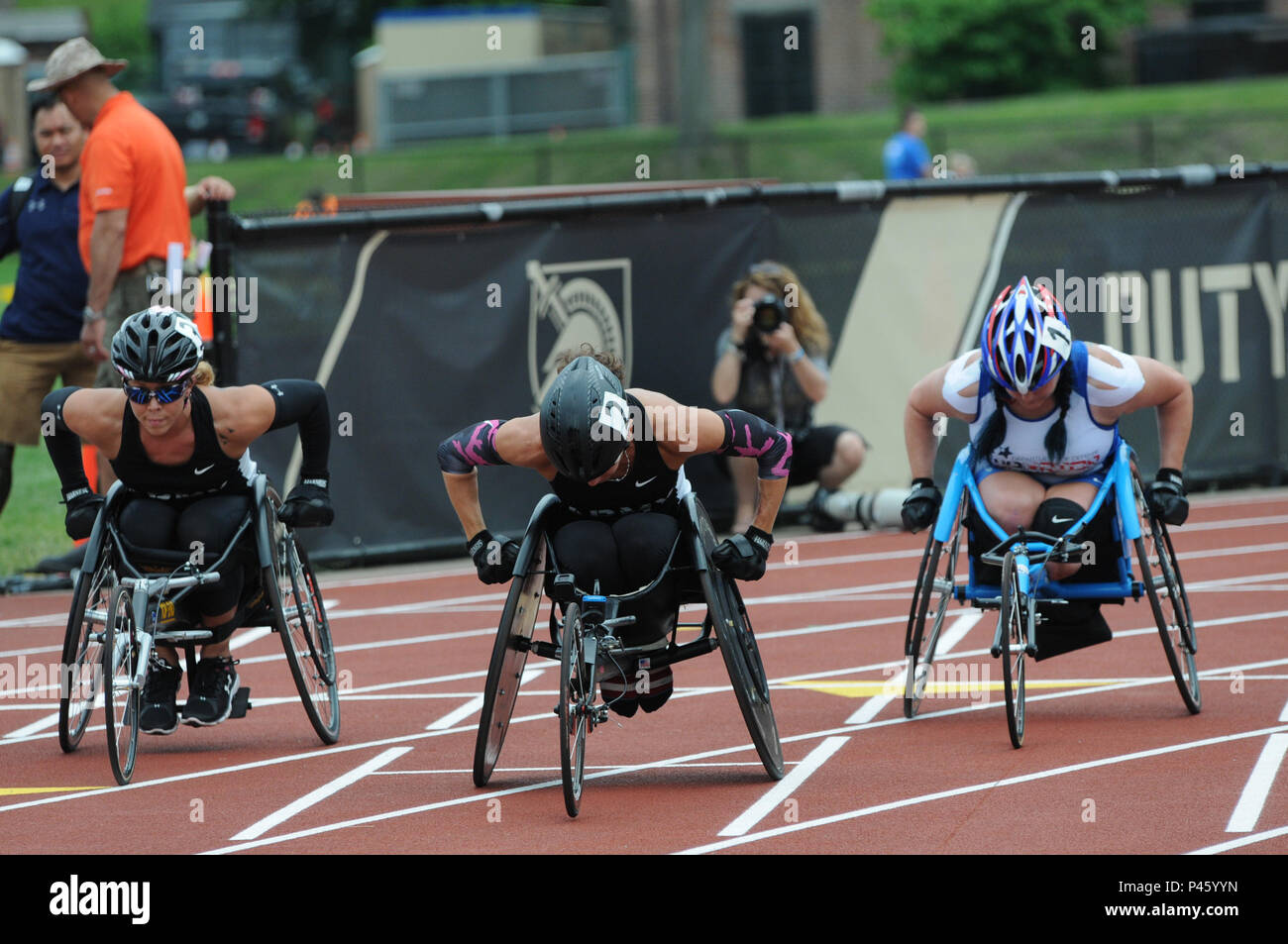 Wounded Warrior athletes compete in the recumbent cycle at the 2016 DoD ...
