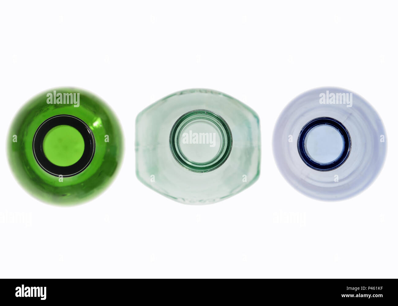 top view of a group bottle on white background Stock Photo - Alamy
