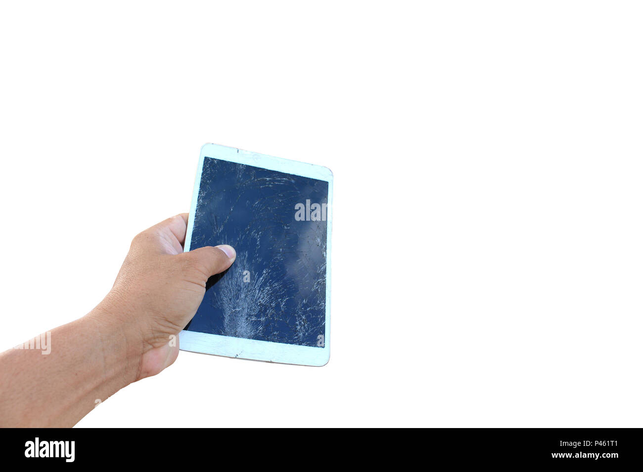 Hand holding smartphone broken Stock Photo - Alamy