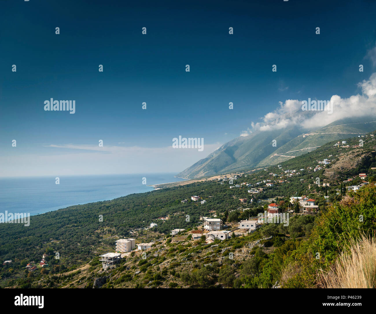 ionian mediterranean sea coast landscape of Southern Albania north of ...