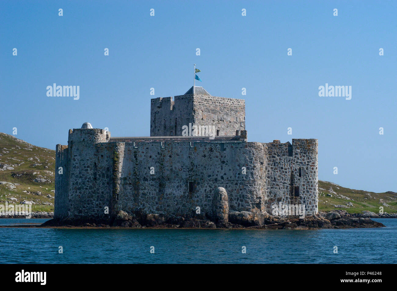Kisimul Castle, the seat of Clan MacNeil, in the harbour of Castlebay ...