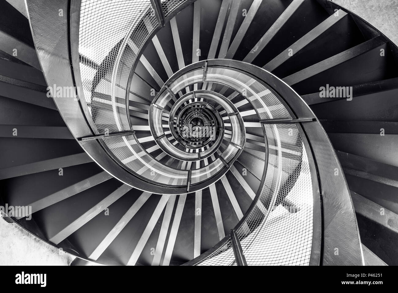 Spiral staircase in tower - interior architecture of building Stock ...