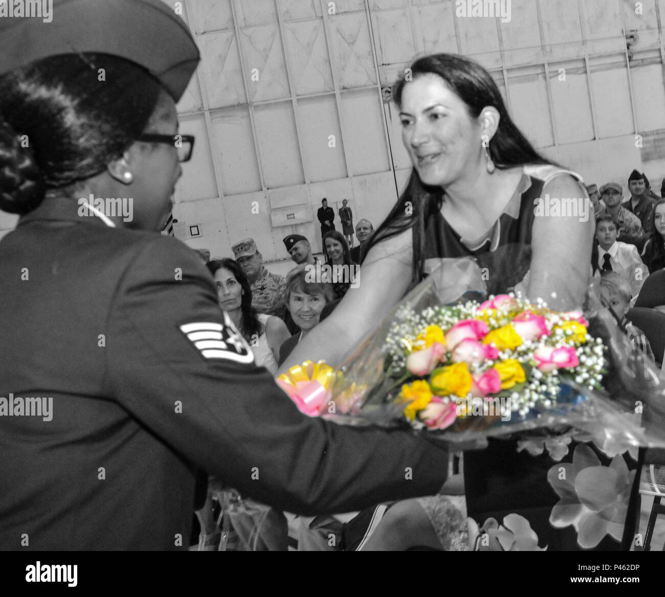 Staff Sgt. Connecticut Wilson, 1st Airlift Squadron flight attendant ...