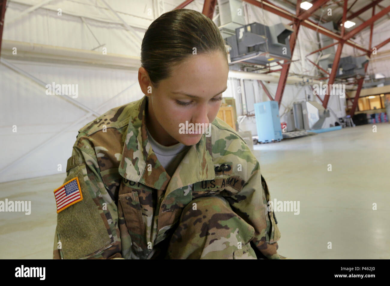 U.S. Army Spc. Kristen Root, who is assigned the 982nd Combat Camera ...