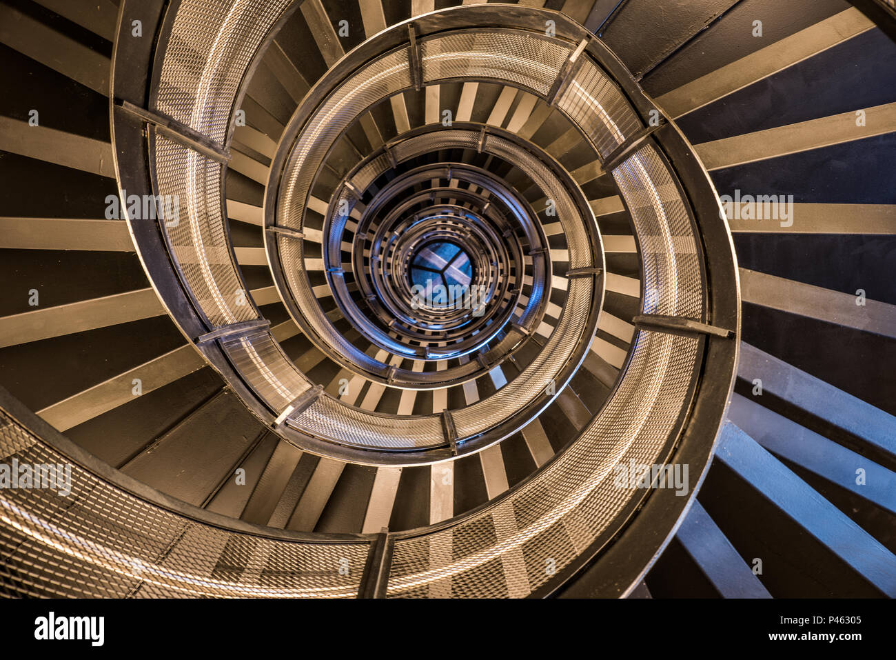 Spiral staircase in tower - interior architecture of building Stock ...
