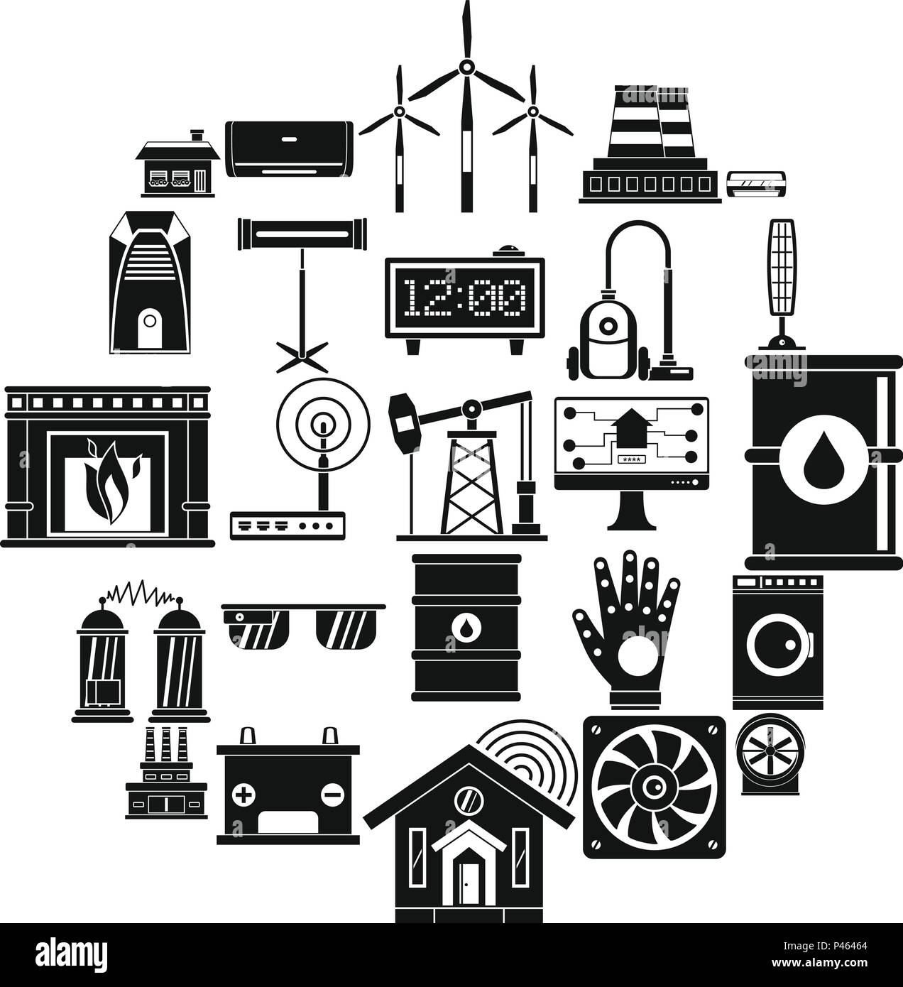 Generator icons set, simple style Stock Vector Image & Art - Alamy