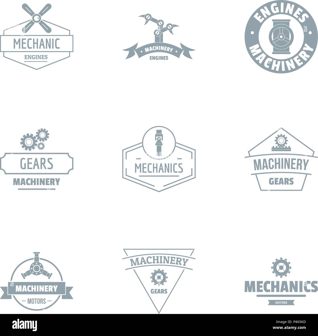 Mechanical gear logo set, simple style Stock Vector Image & Art - Alamy