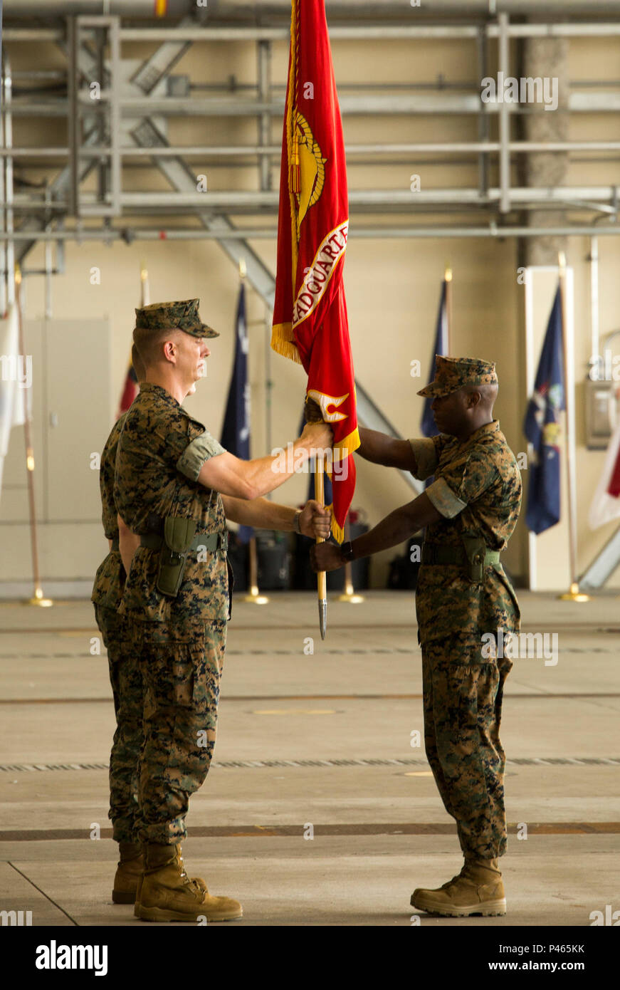 U.S. Marine Corps Sgt. Maj. Darnell T. Richardson, right, Headquarters ...