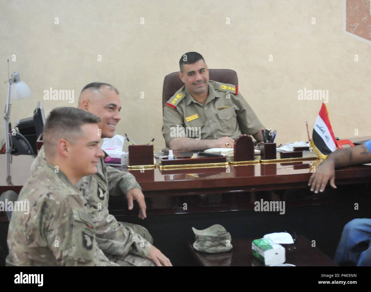 U.S. Army Lt. Col. Christopher Brown, left, commander of the 526th ...