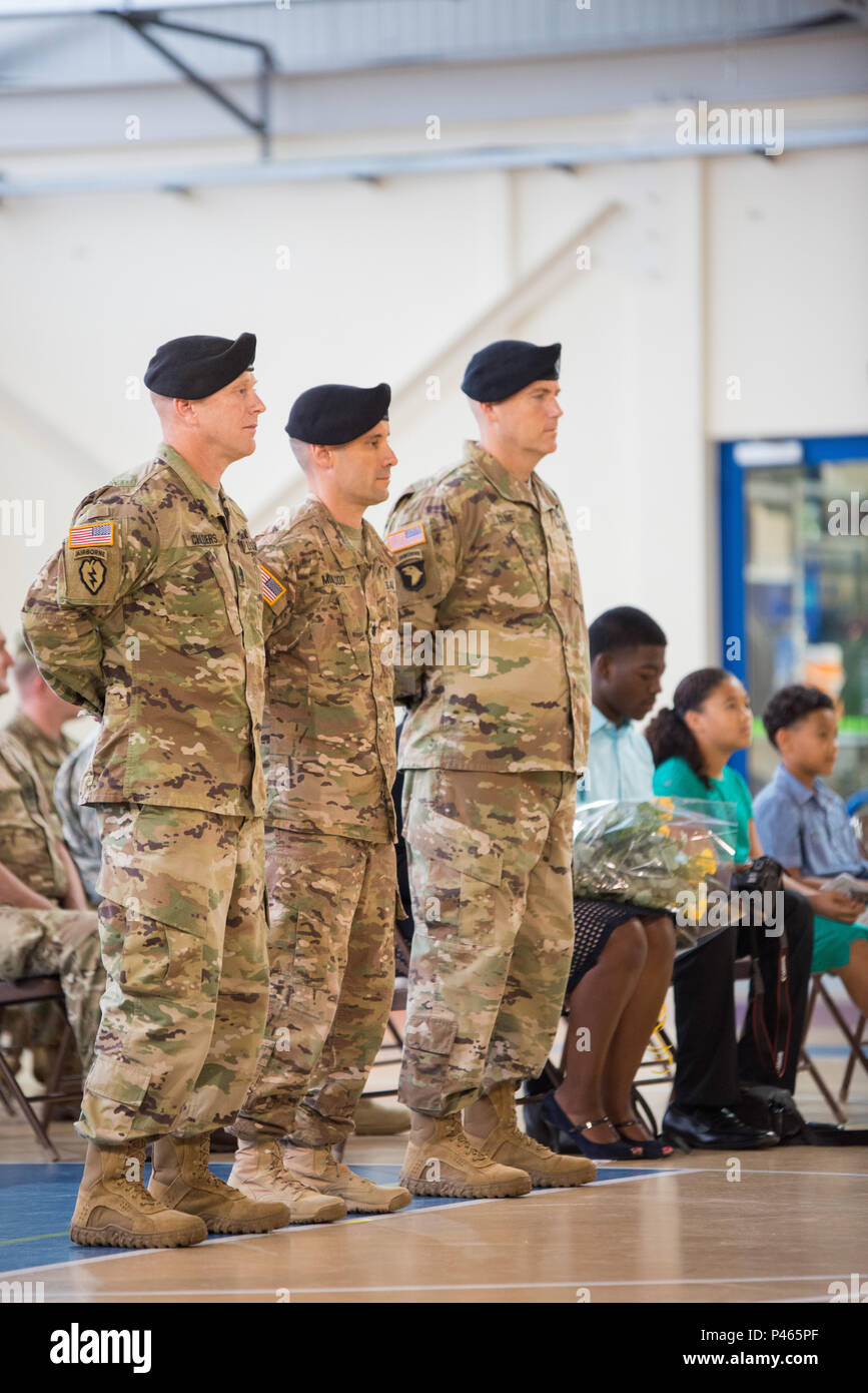 The official party, incoming Command Sgt. Maj. Alan J. Cline, Lt. Col ...