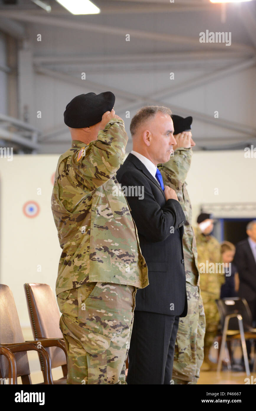 From left, outgoing Commander Col. Marty G. Vannatter, Mr. Michael D ...