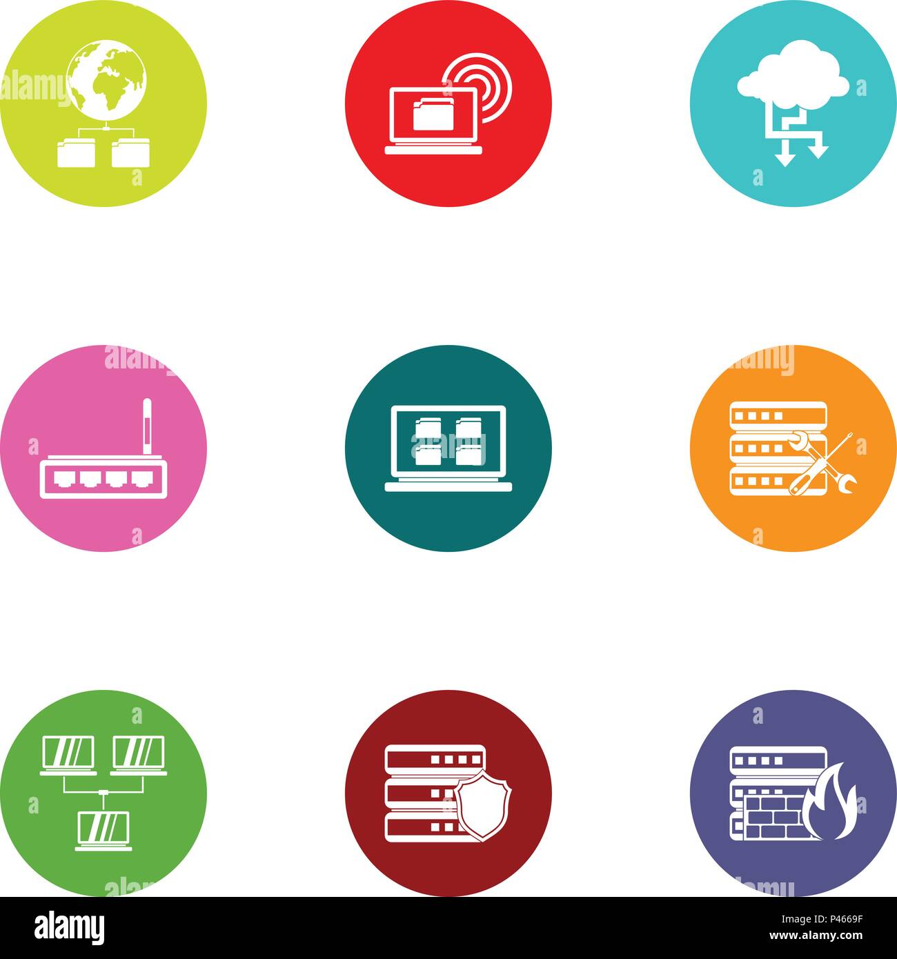 Interactive icons set, flat style Stock Vector Image & Art - Alamy