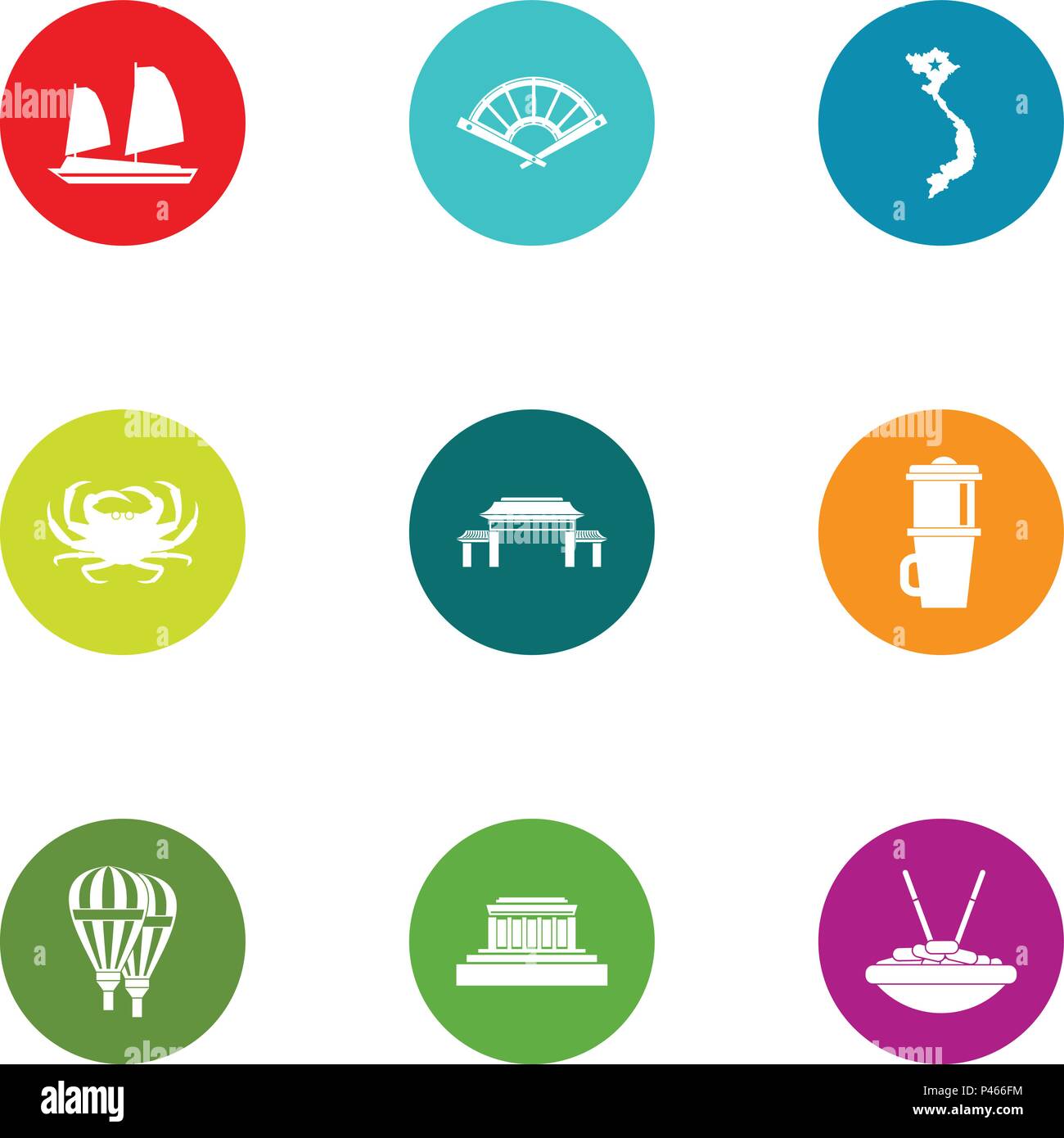 Coastal life icons set, flat style Stock Vector Image & Art - Alamy