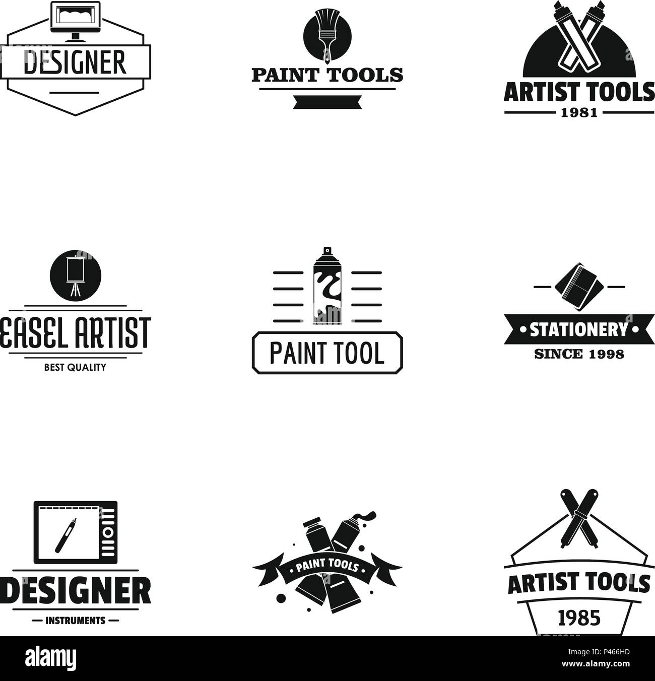Designer tool logo set, simple style Stock Vector Image & Art - Alamy