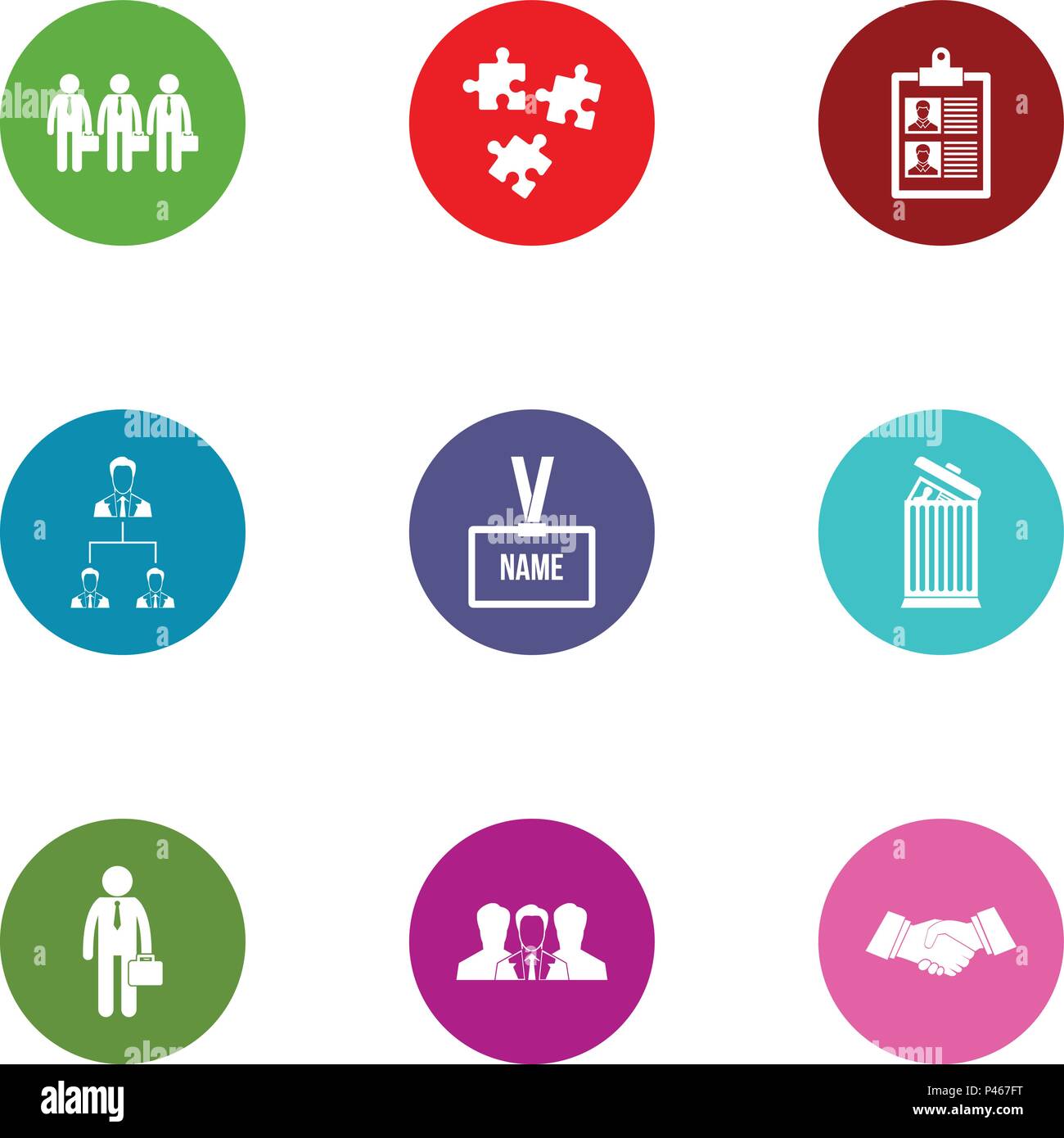 Squad icons set, flat style Stock Vector Image & Art - Alamy