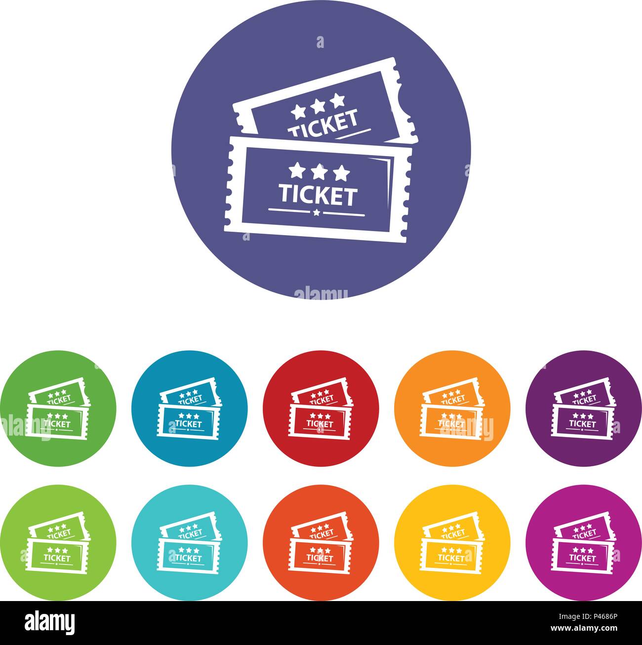 Cinema ticket icons set vector color Stock Vector Image & Art - Alamy