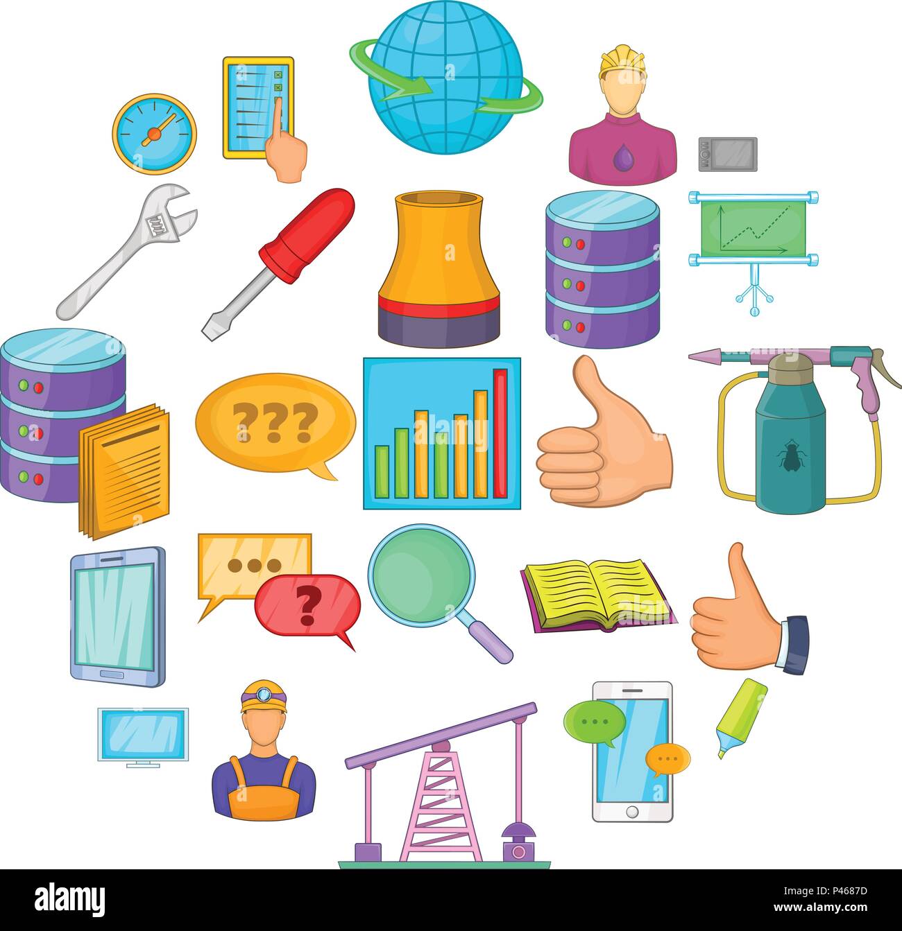 Projection icons set, cartoon style Stock Vector Image & Art - Alamy