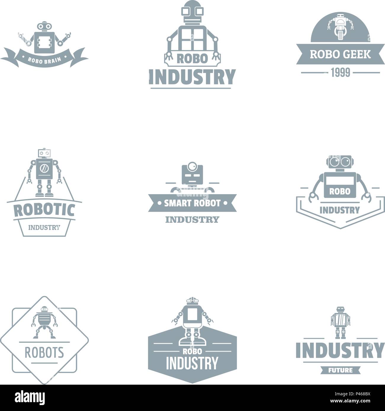 Robo industry logo set, simple style Stock Vector Image & Art - Alamy