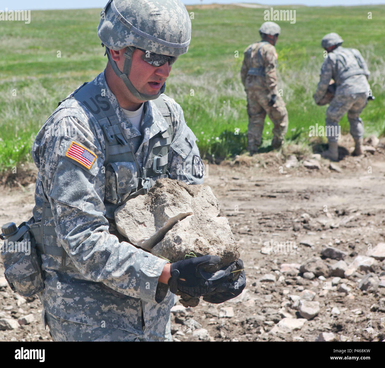U.S. Army Soldier Spc. James Bailey, assigned to 260th Engineering ...