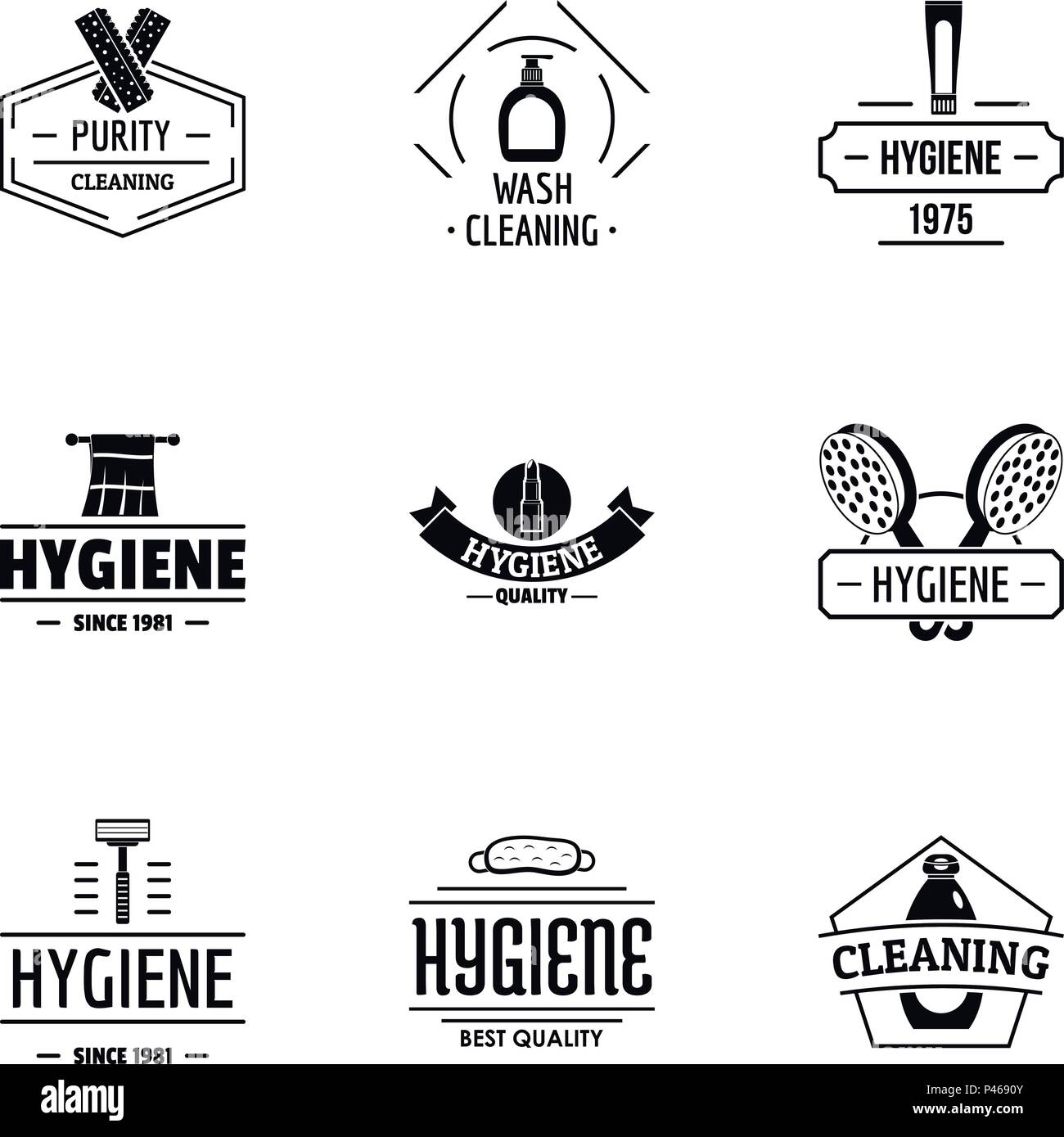 Personal cleanliness logo set, simple style Stock Vector Image & Art ...