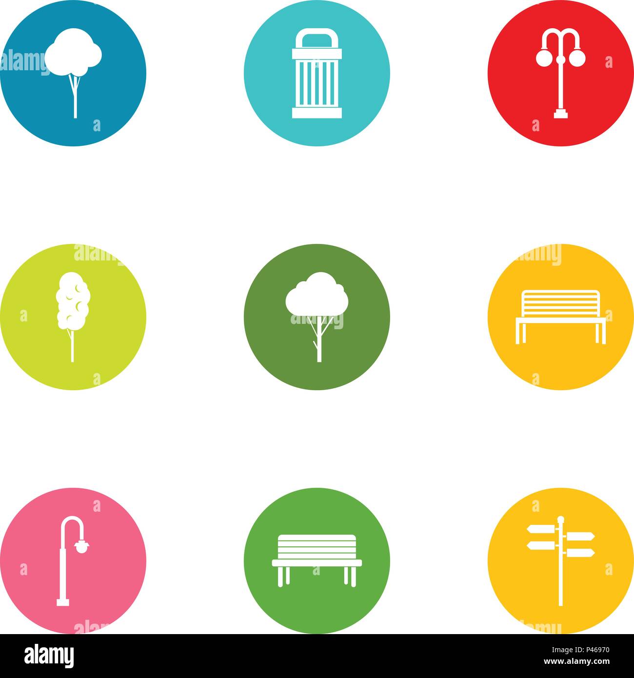 Grove icons set, flat style Stock Vector Image & Art - Alamy