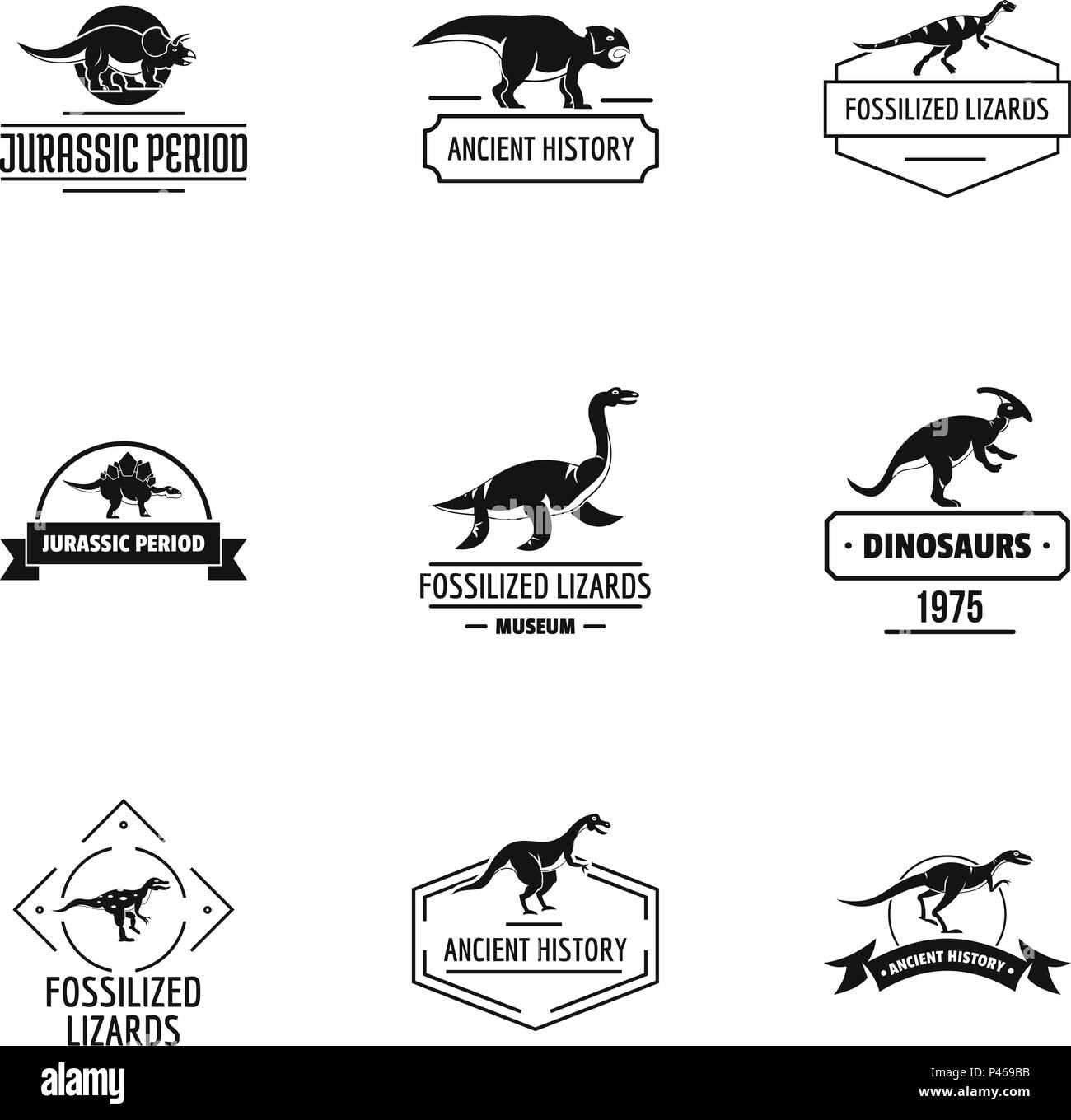 Dino logo set, simple style Stock Vector Image & Art - Alamy