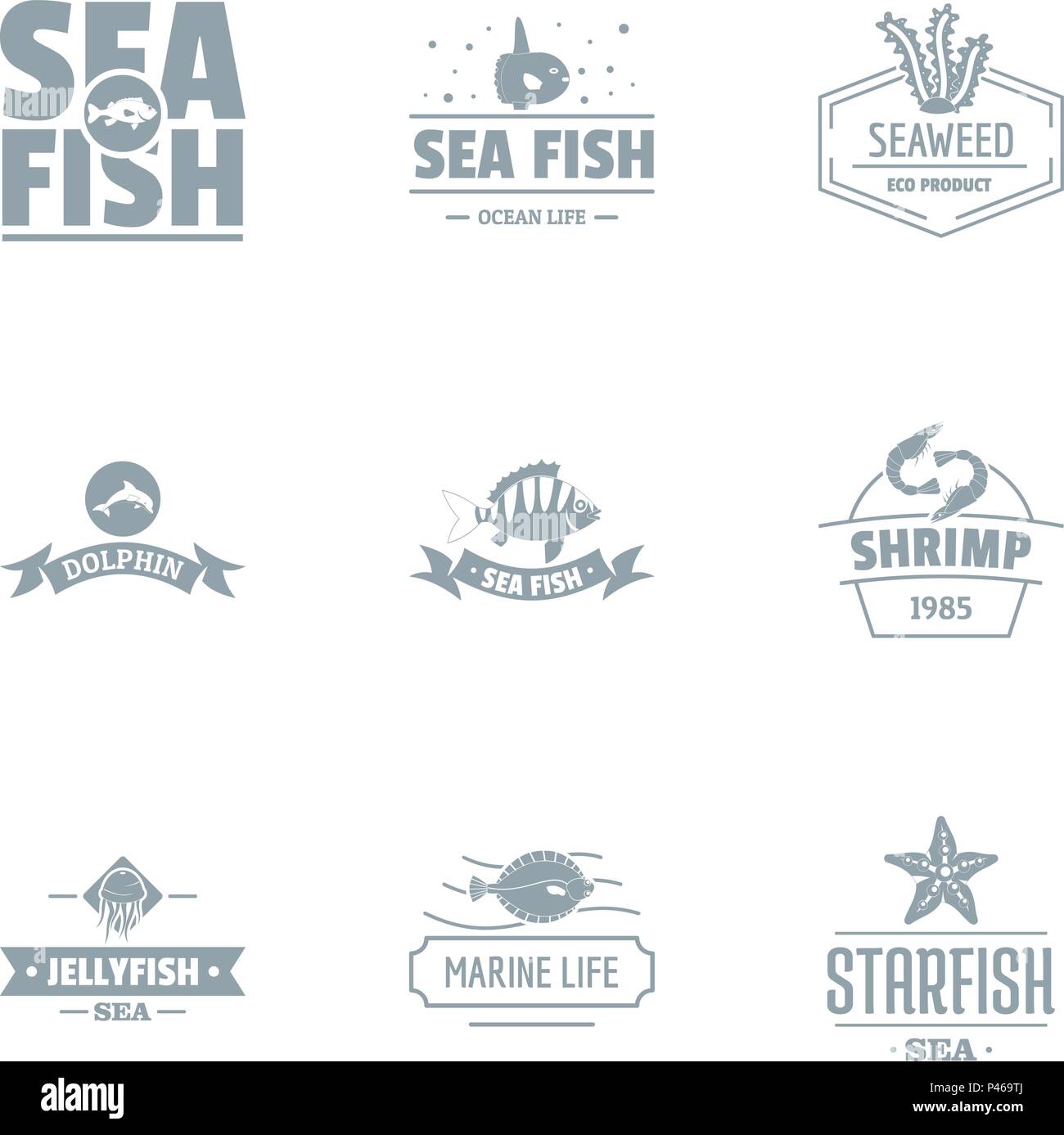 Catch fish logo set, simple style Stock Vector Image & Art - Alamy