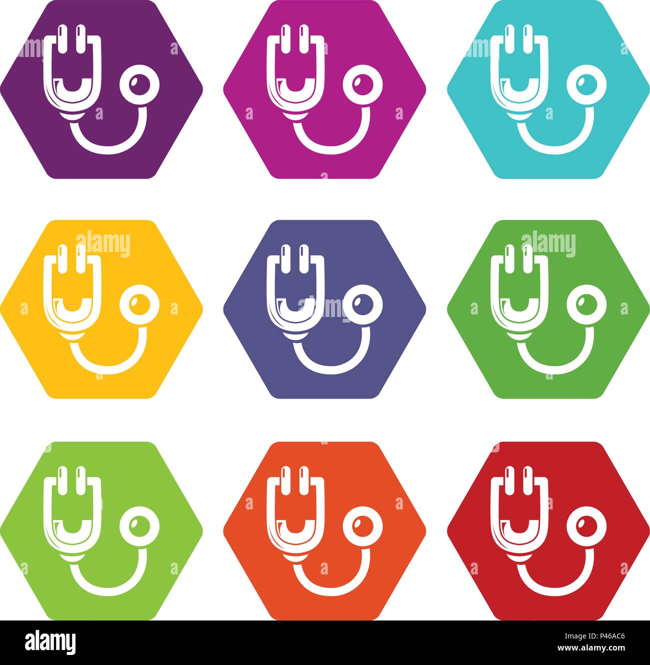 Stethoscope icons set 9 vector Stock Vector Image & Art - Alamy