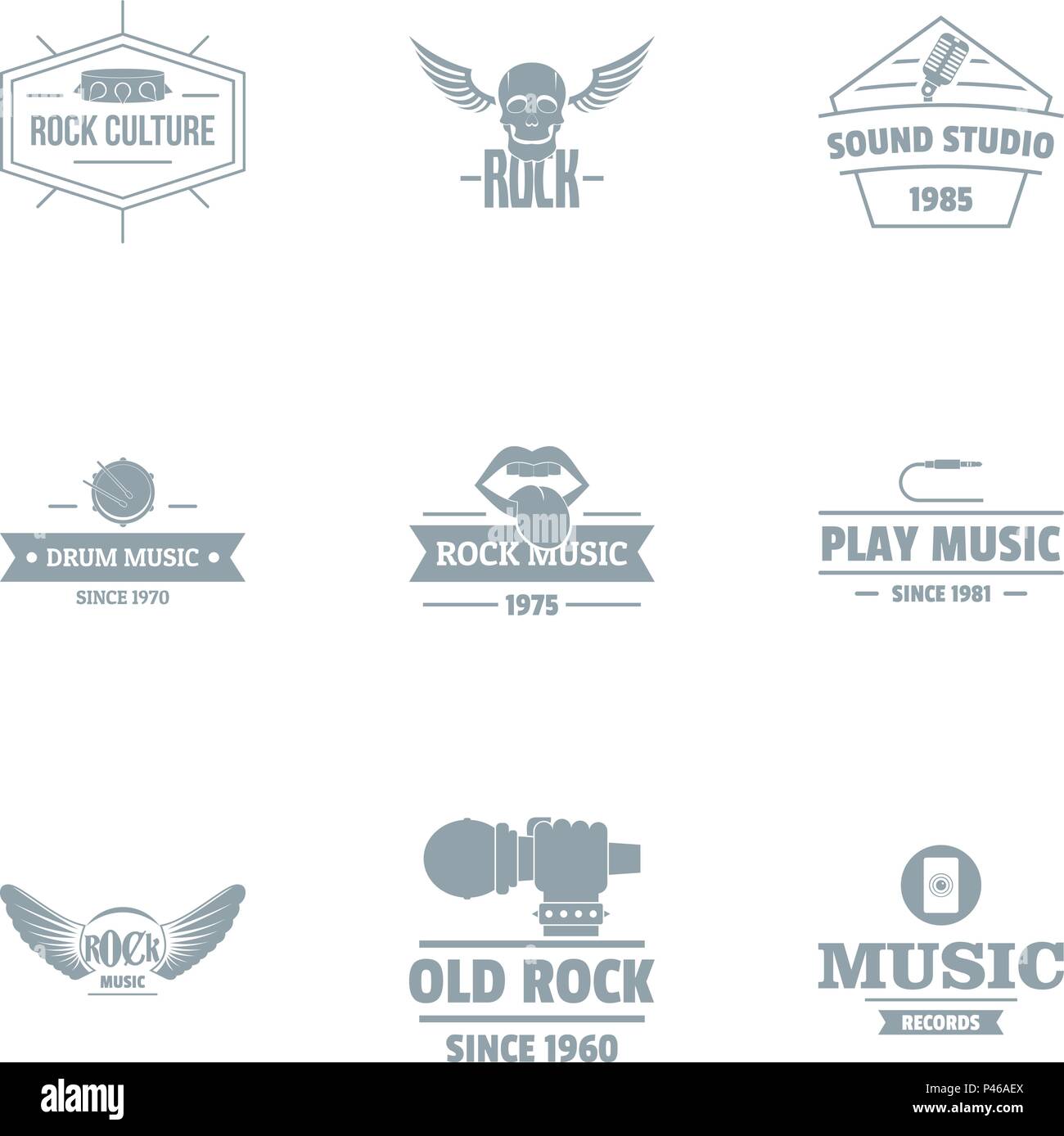 Old rock logo set, simple style Stock Vector Image & Art - Alamy