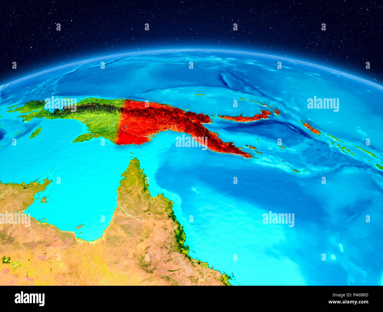 Papua new guinea satellite image hi-res stock photography and images ...