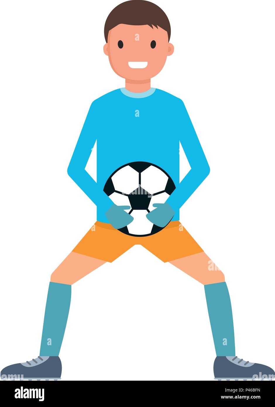 Catch ball goalkeeper icon, flat style Stock Vector Image & Art - Alamy